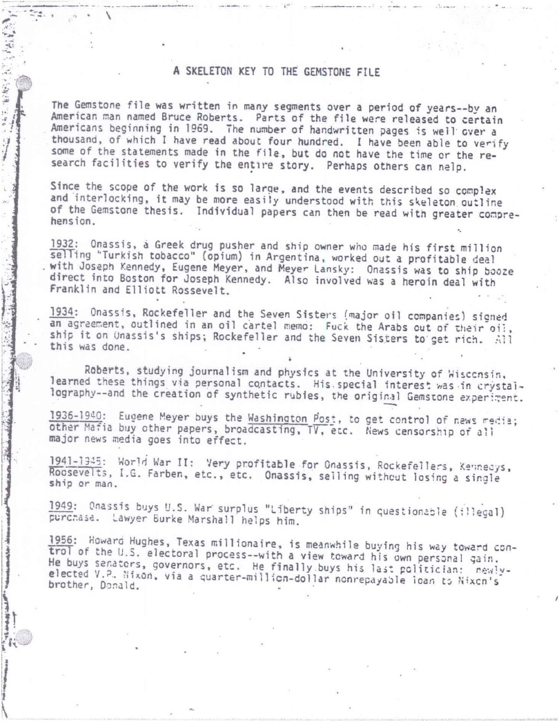 Who Really Calls the Shots? Bruce Roberts and The Gemstone File ...
